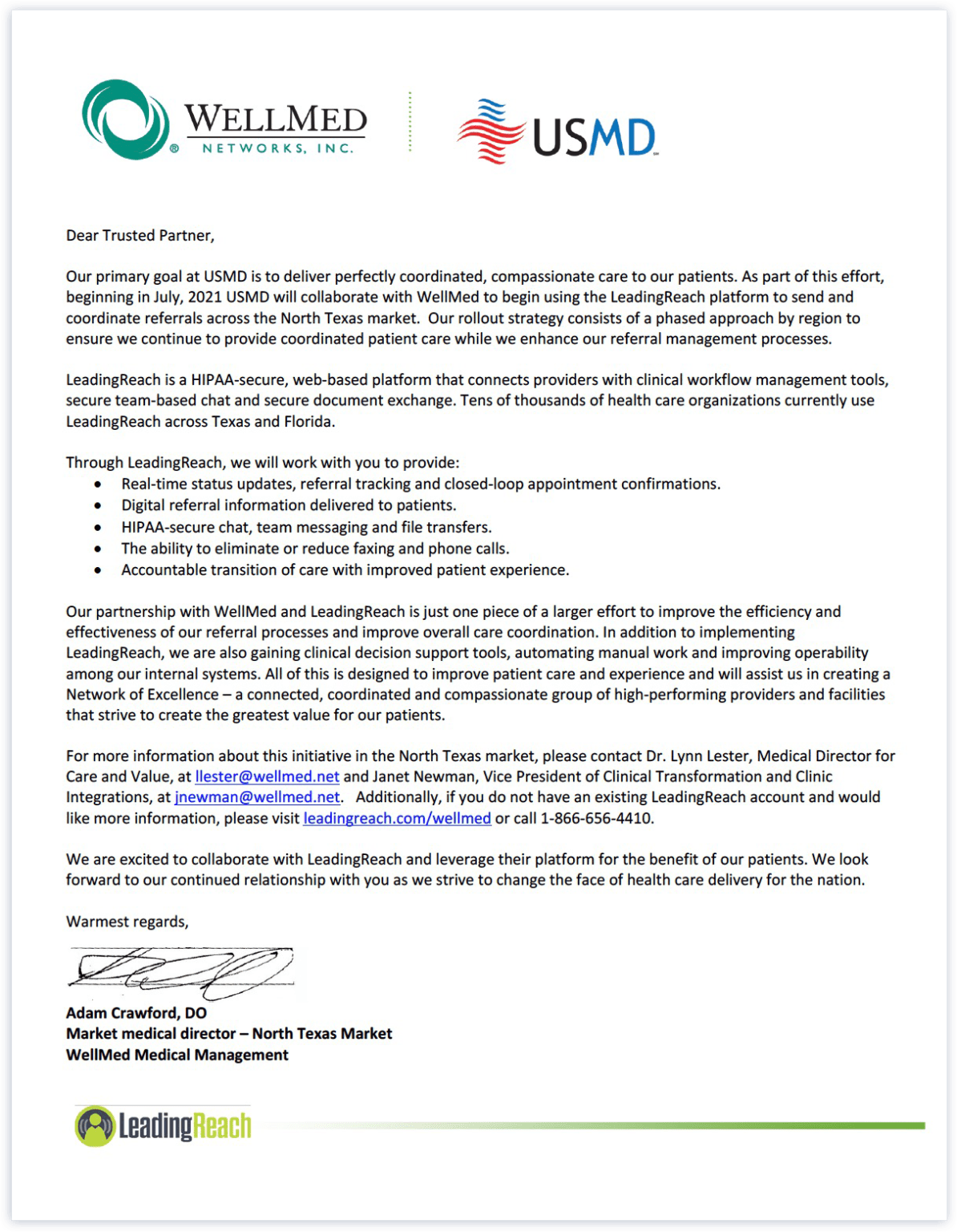 WellMed Partnership - Leading Reach, Inc.