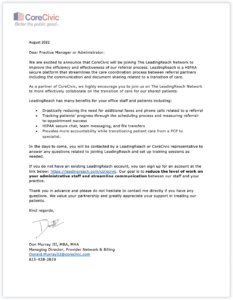 CoreCivic - Leading Reach, Inc.