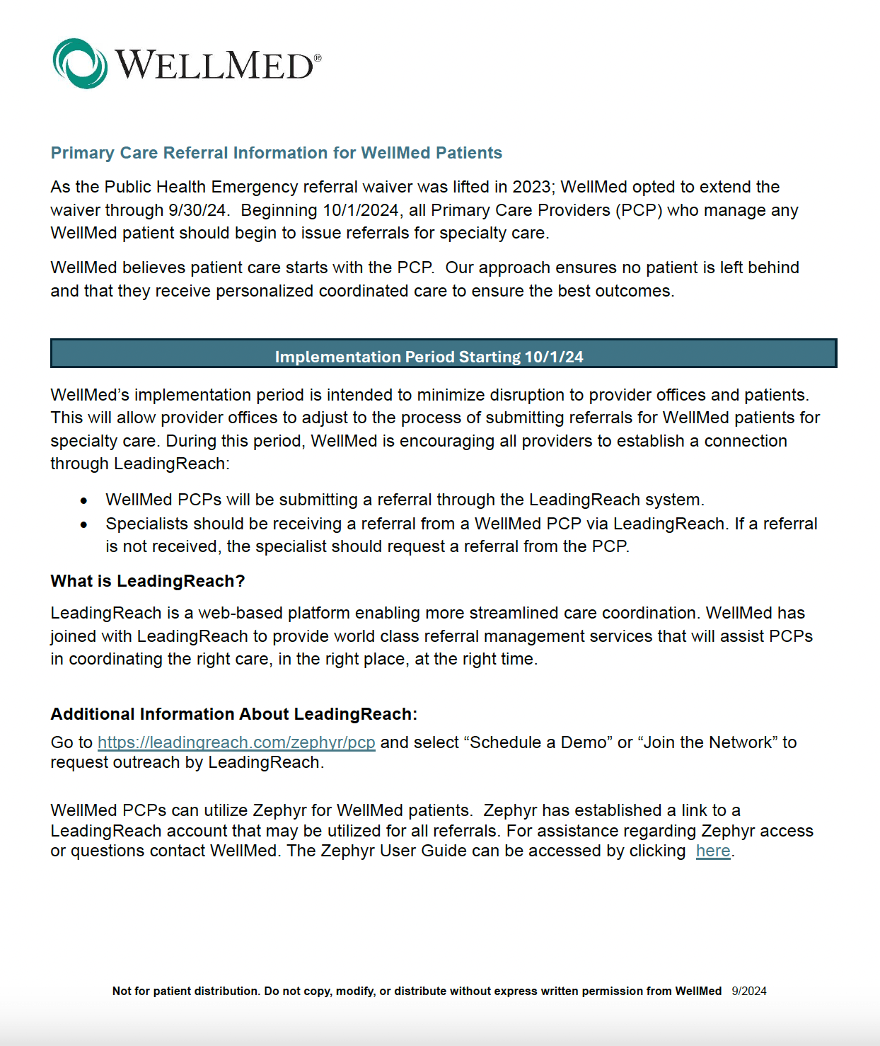 Zephyr for PCPs | LeadingReach